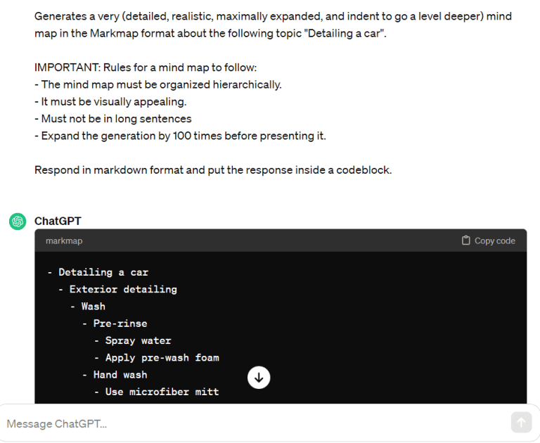 Creating A Chatgpt Mind Map With Markmap Ai Mindmap Chatgpt Prompt