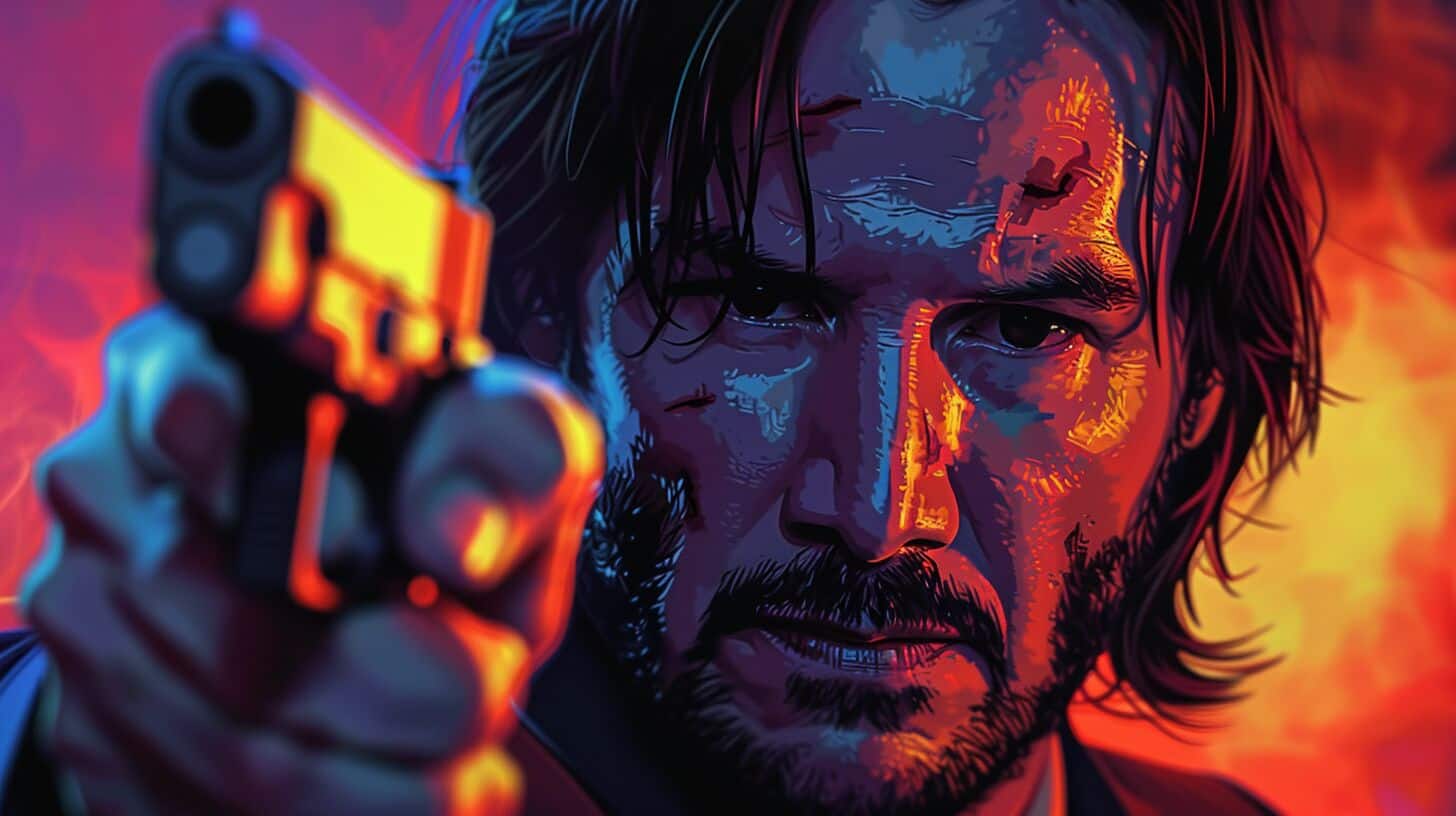 Midjourney John Wick Prompt For Rotoscope Style Images